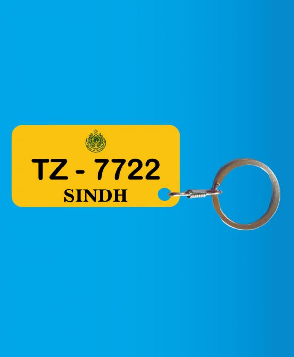 Your Car/Bike Number Metallic Key Chain By Roshnai - Pickshop.Pk